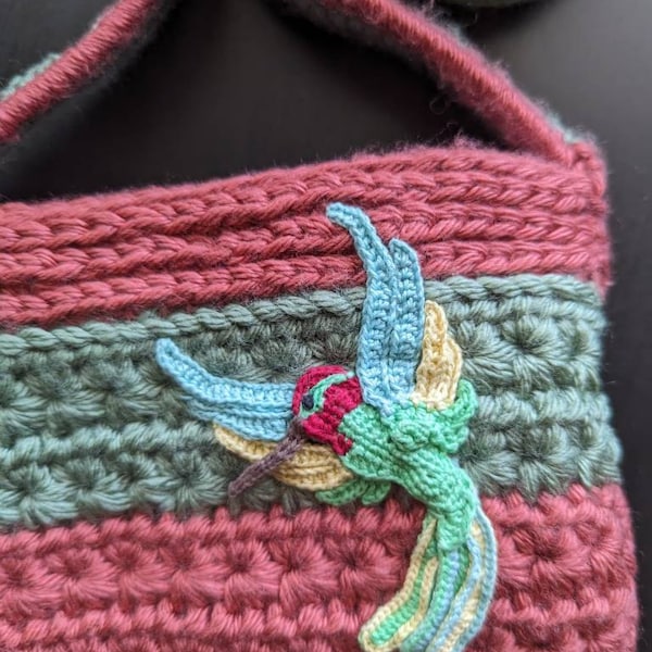 Crochet Pattern Hummingbird + Flower Applique Patch US Version Instant ...