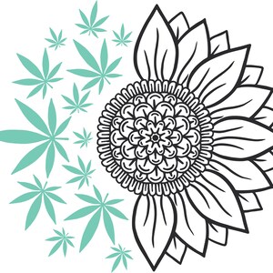 Marijuana Sunflower Svg Weed Sunflower Svg Cannabis | Etsy Canada