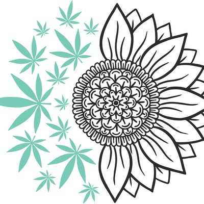 Marijuana Sunflower Svg, Weed Sunflower Svg, Cannabis Sunflower Svg ...