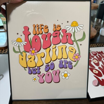 Hippie Wall Print, Peace Hand Print, Retro Digital Print, Retro Wall ...