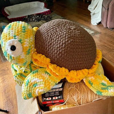 Jumbo Petal the Sunflower Turtle Crochet Pattern PDF Download Beginner ...