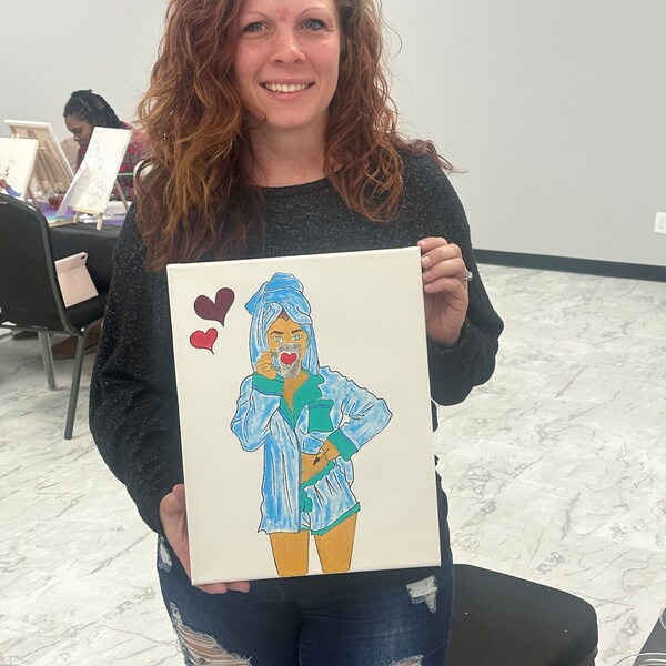 Hennessy Pre-drawn Canvas Stencil/ Outline / Paint Parties/ Printable ...