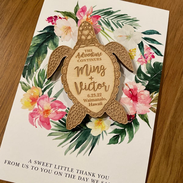 Turtle Summer Beach Wooden Save the Date Magnets Wood Wedding Magnets ...