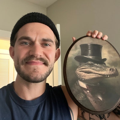 Mr Alligator Victorian Portrait Vintage Style Gator Cottagecore Animal ...