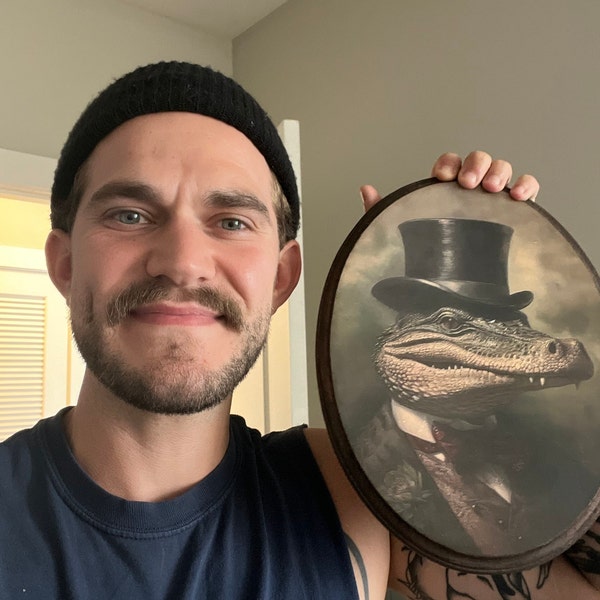 Mr Alligator Victorian Portrait - Vintage Style Gator Cottagecore ...