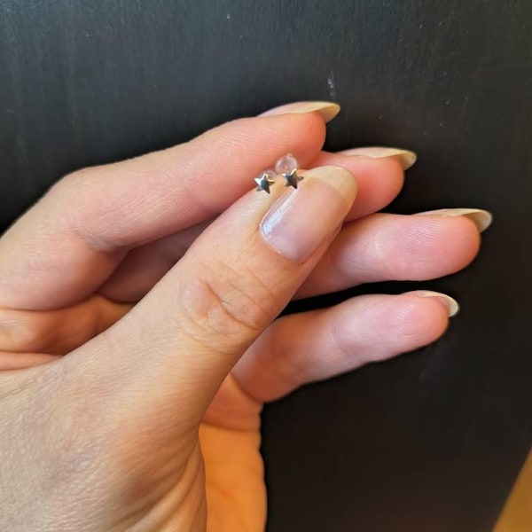 1 Pair Mini Star 925 Sterling Silver Studs Very Tiny Star Silver ...