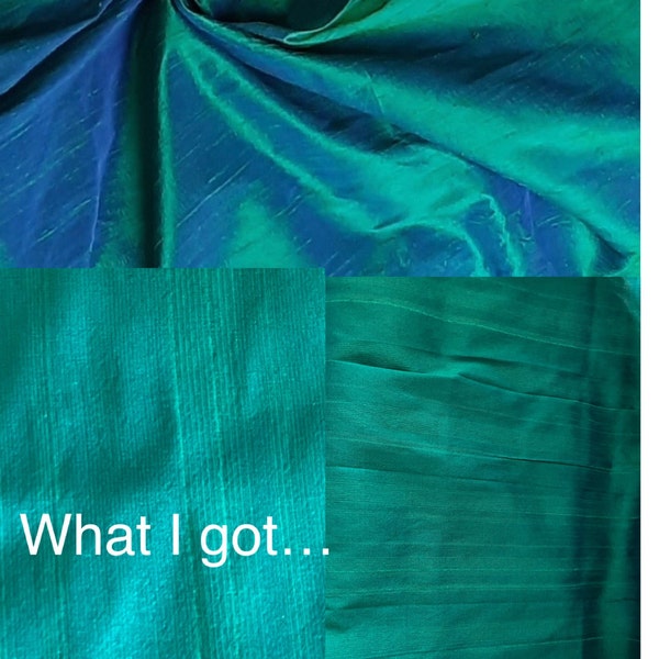Peacock Green Poly Dupioni, Silk Dupioni Fabric by the Meter, Royal ...