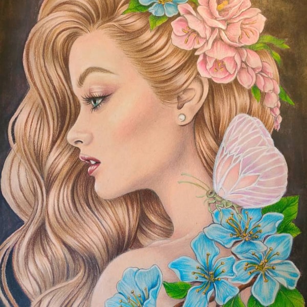 Maria | Mariola Budek - Premium Coloring Page | Printable Adult Women ...