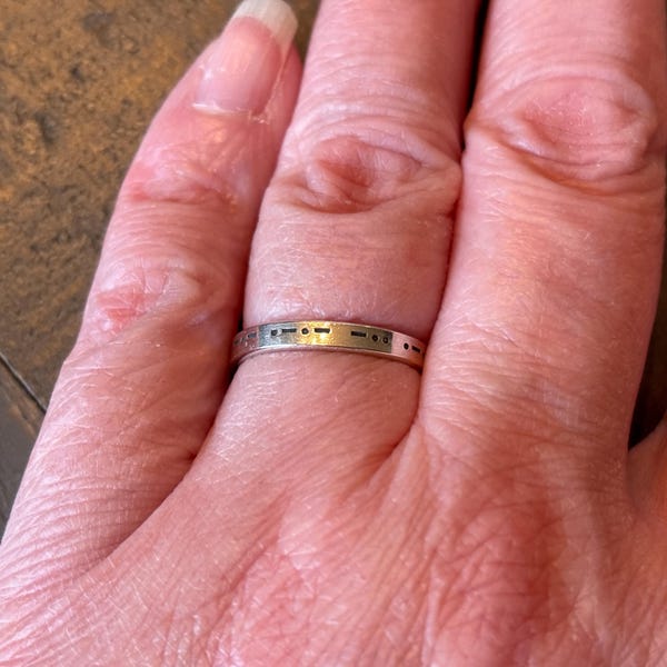 Morse Code in Sterling Silver, Secret Message Ring, Stackable Morse ...