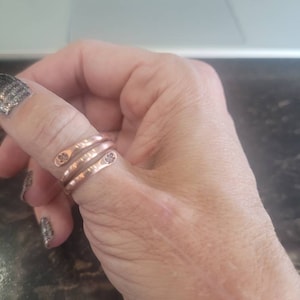 Copper Ring Set 3 Stacking Rings Copper Textured Rings - Etsy