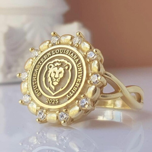 Personalized University Graduation Ring – Custom College Class Ring in ...