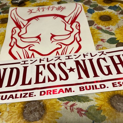 Endless Nights JDM Car Window Decal Sticker Bumper Sticker, Windshield ...
