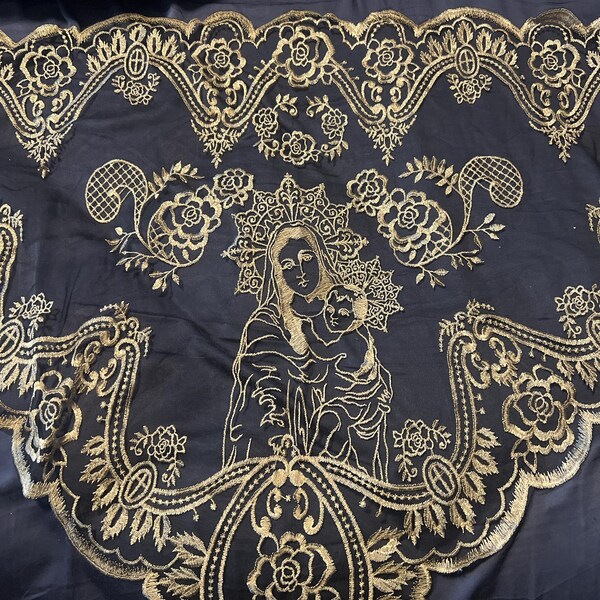 NEW!! Catholic Veil Triangular One Piece Veil Chalice Wheat Pattern ...