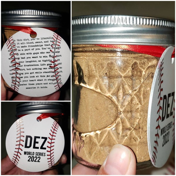 Jar of Dirt BASEBALL Boys Team Personalized Metal Tag Motivational ...