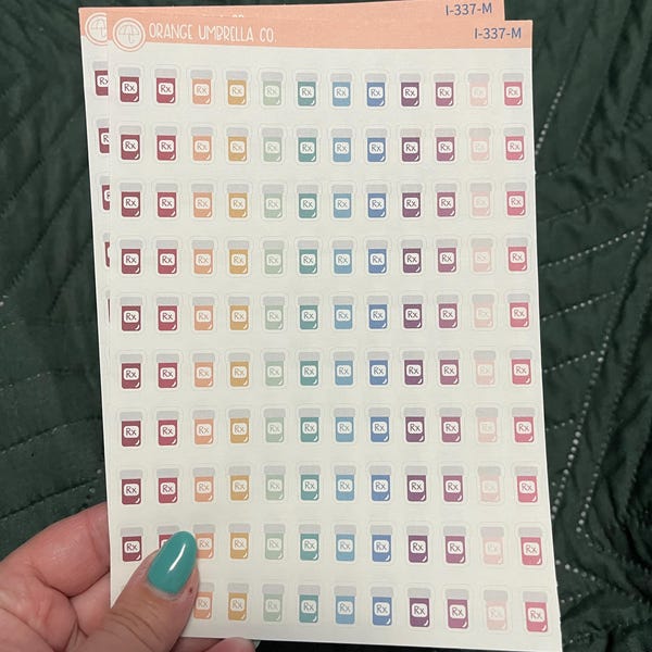Rx/prescription Medicine Icon Planner Stickers | I-337 - Etsy