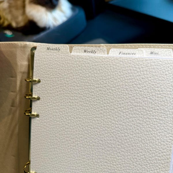 Sheer Linen Planner Dashboard: 'plans' Luxe Minimal A5 Planner Inserts ...