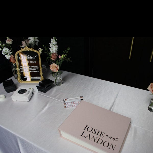 Linen Wedding Photo Album - Modern Wedding Gift, Anniversary Scrapbook ...