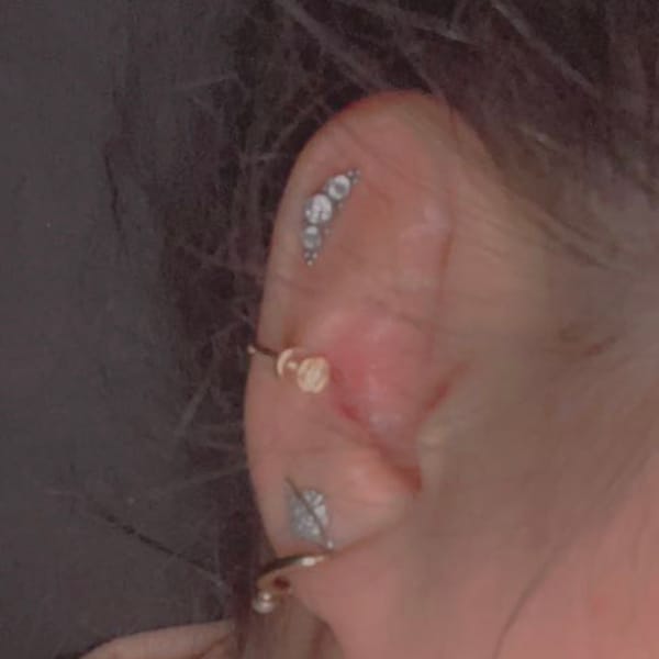 Moon Phases Conch Hoop, Celestial Conch Piercing 14 Gauge, Conch Hoop ...