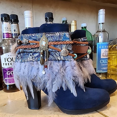 Bohemian Boot Cuffs, Feather Boot Covers, Boot Wraps, Boot Sleeves ...