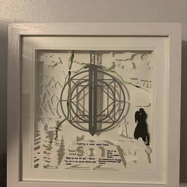 Sword of Truth Silhouette Lighted Shadow Box-custom Shadow Box-3d ...