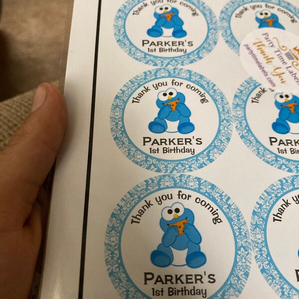 Cookie Monster Personalized Labels - Baby Shower Favor Labels ...
