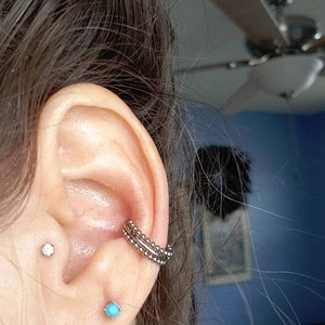 Triple Stack Conch Clicker Double Beads With Smooth G23 - Etsy