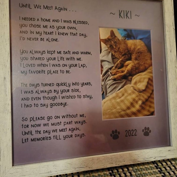 Cat Frame, Cat Died Gift, Cat Memorial Gift, Cat Memorial Frame, Cat ...