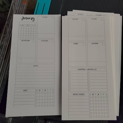 Week at a Glance Weekly Planner Undated Weekly Layout Agenda Skinny ...
