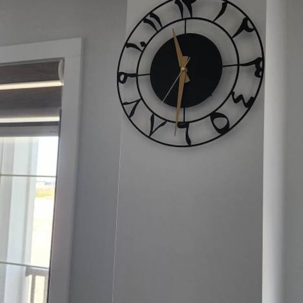Metal Arabic Numbers Wall Clock, Large Silent Wall Clock, Modern Wall ...