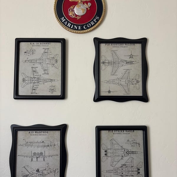 Military Jet Wall Art Prints - Set of 4 - 8x10 UNFRAMED US Military ...
