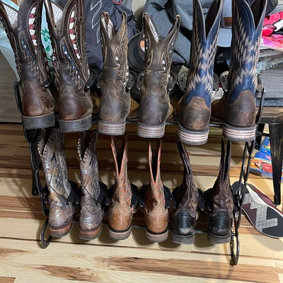 Boot Rack, 6 Pairs of Boots, Horseshoe Decor, Horseshoe Art, Boot ...