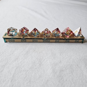 Wooden Wall Mounted Dice Holder and Display for Standard TTRPG Dice Set ...