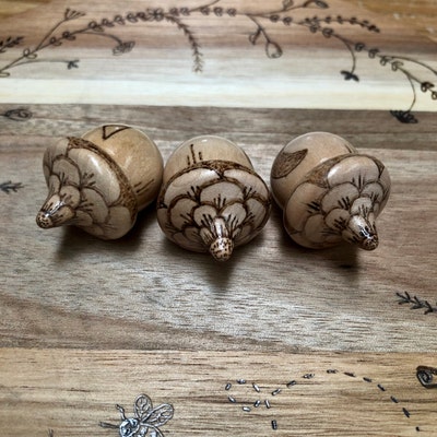 Wooden Acorns, Lifesize Wooden Acorn, Life Size Wood Acorn, Set of 10 ...