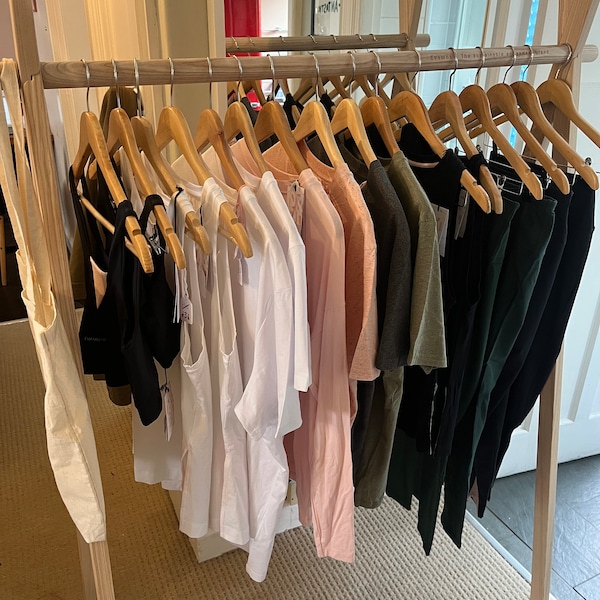 Wooden Clothes Rack, Dress up Storage Free Standing, Fold up A Frame ...