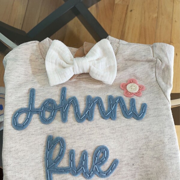 Custom Hand-embroidered Baby Toddler Sweatshirt | Personalized Baby ...