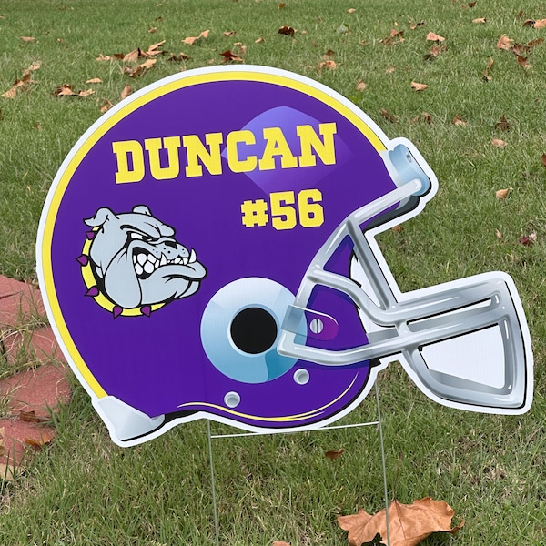 Football Helmet Yard Sign 27"x21" Yard Sign Coroplast With H-stake ...