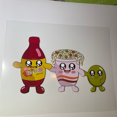 The Trio Animated PNG, Maruchan Salsa Valentina Y Limon PNG - Etsy
