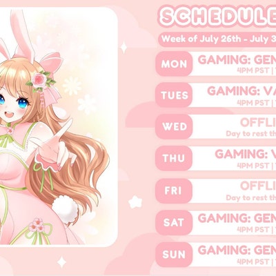 Twitch Cute Pink Bunny Stream Package Twitch Overlays - Etsy