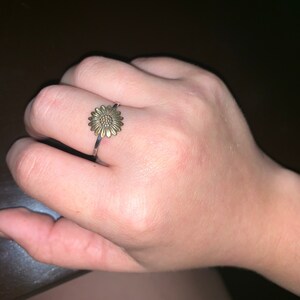 Rustic Boho Flower Ring, Hipster Flower Ring, Sunflower Ring, Hipster ...