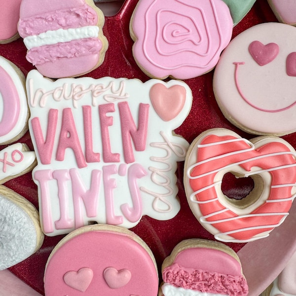 Happy Valentine's Cookie Cutter. Happy Valentine's Day Hand Lettered ...