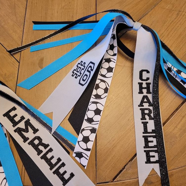 Custom Soccer Ribbon With 1 Glitter Name and 1 Number - Etsy
