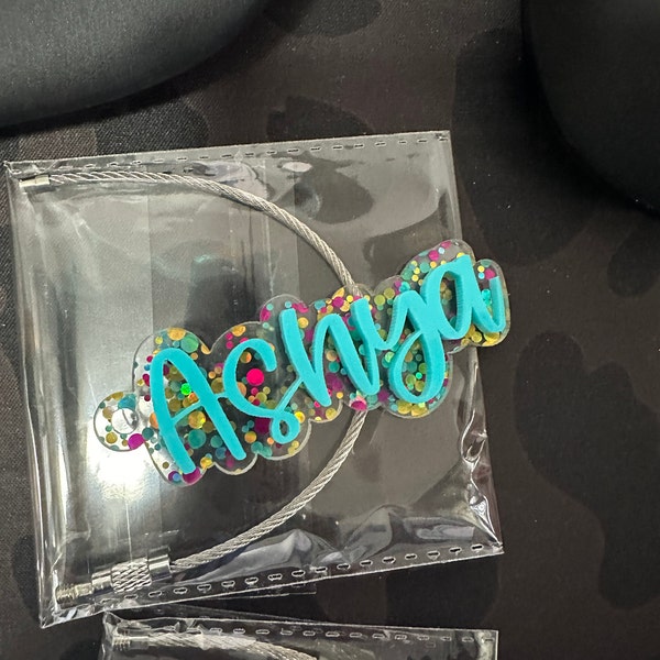 Backpack Name Tag, Acrylic Keychain, Personalized Acrylic Name Tag ...