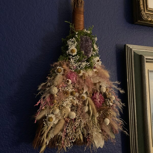 Witch Broom. Floral Broom. Altar Broom. Witch Besom. Floral Besom. Dried Floral. Witch Decor ...