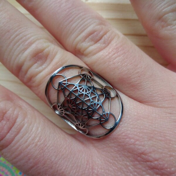 Metatron's Cube Ring - Stainless Steel - Etsy