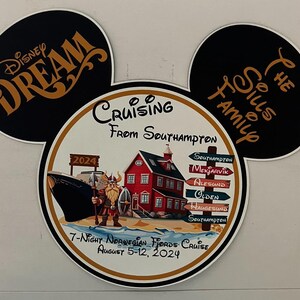 Captain Mickey Holding Family Name Banner Cruise Door Magnets - Etsy