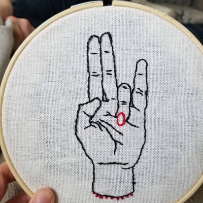 The Shocker Hand Embroidery Pattern, Hand, Gesture, Position, Symbol ...
