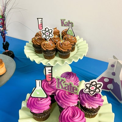 Custom Science Cupcake Toppers, Science Party, Science Birthday, Mad ...