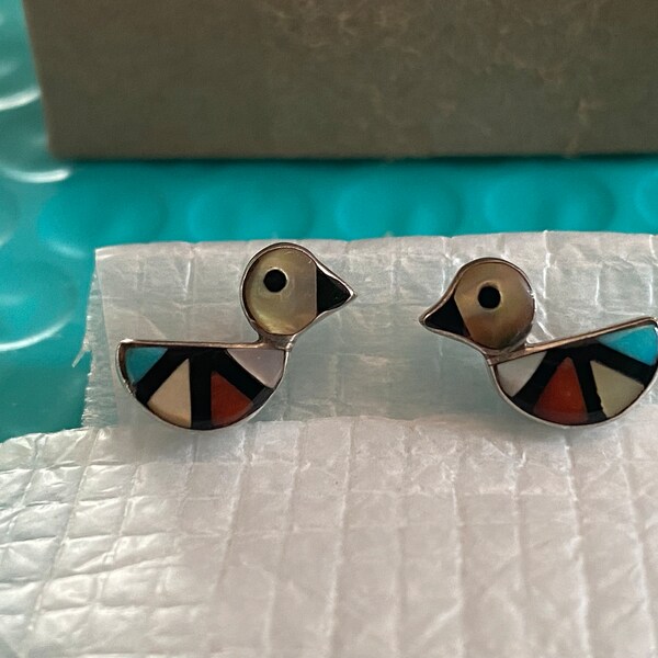 Turza Wells and Andrew Shows Enamel & Inlay Gemstone on Sterling Silver ...