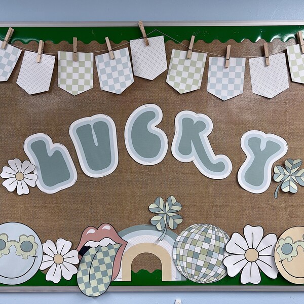 Retro St. Patrick's Day Bulletin Board Kit, Spring Holidays Theme, Easy ...