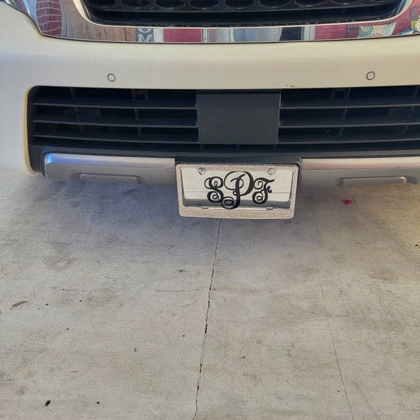 Monogram License Plate Chrome, Monogram Car Tag, Chrome Monogram ...